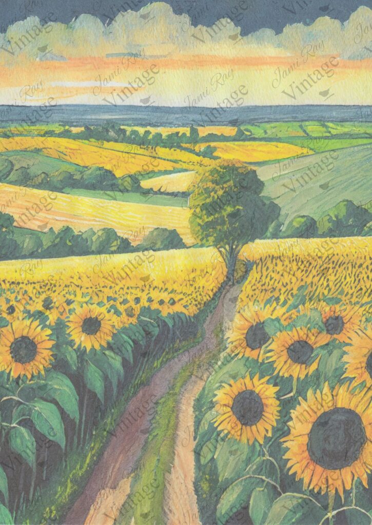 sunflower fields | jrv rice paper | A4 - Create Your Own Cozy