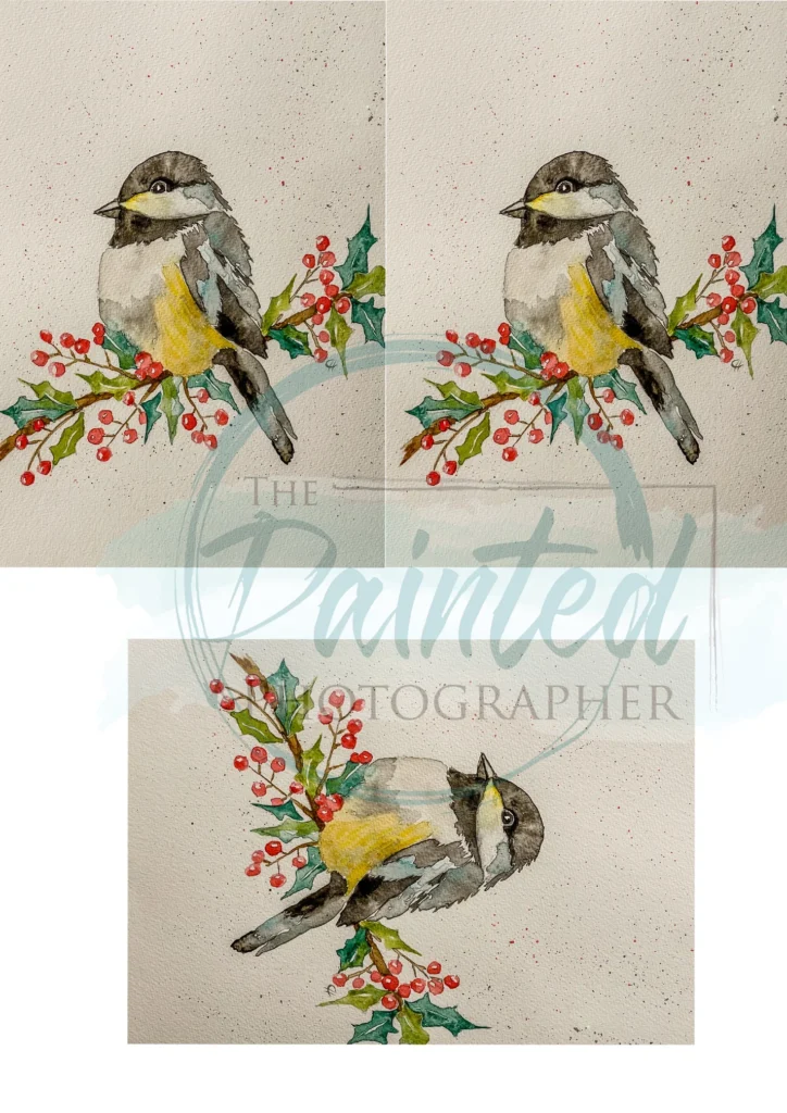 merry tweet mis watercolor 4x6 | connie lines & designs | rice paper ...